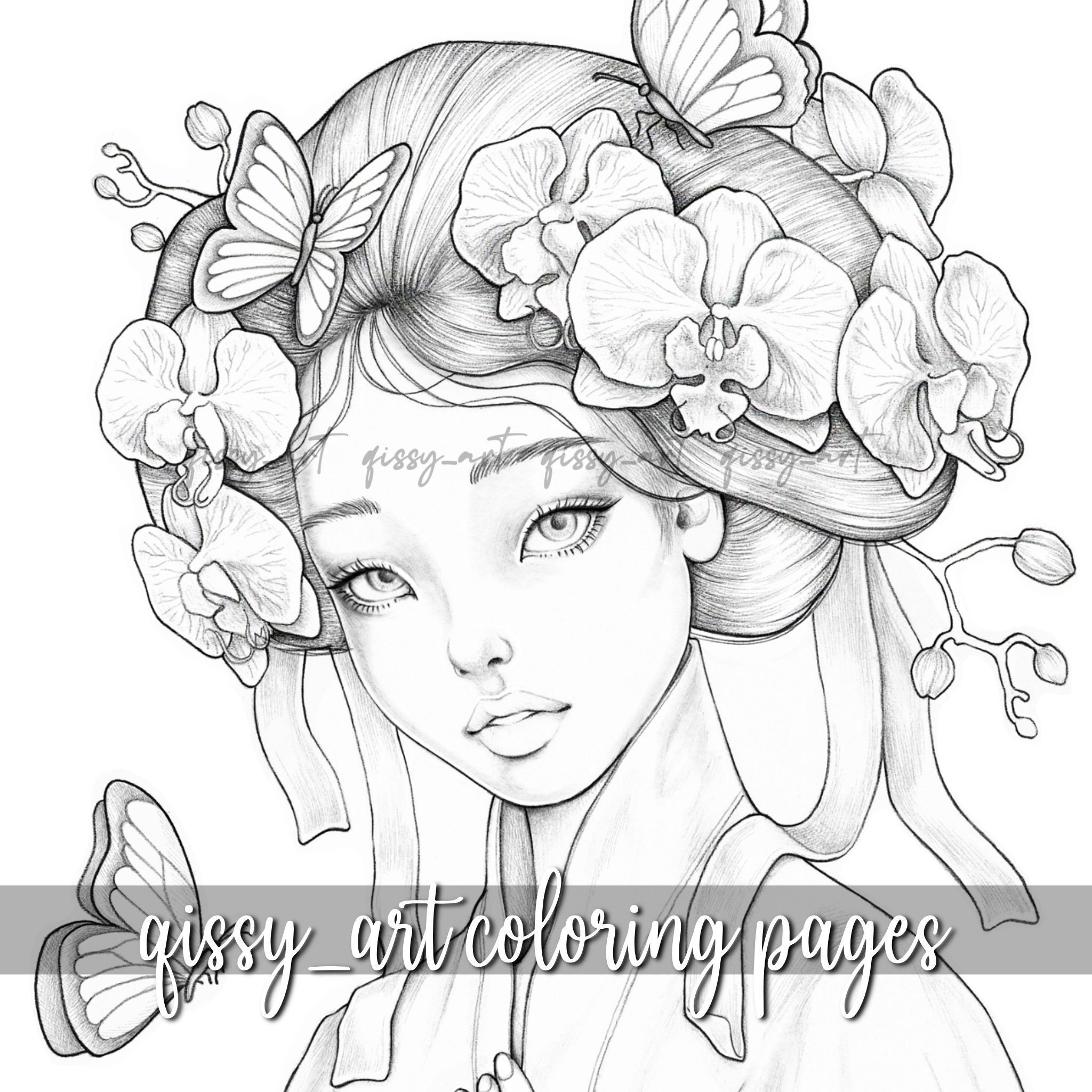 Japanese Geisha Coloring Pages