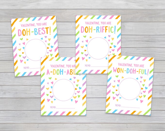 Playdoh Valentines, Printable Valentine Cards, Non-candy Valentine ...