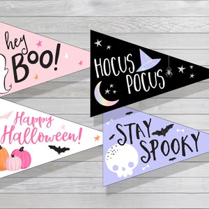 Halloween Pennant Flag, Printable Boo Basket Flags, Halloween Photo ...