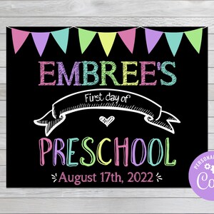 Editable First Day of School Poster - DIGITAL FILE - Printable Pastel ...