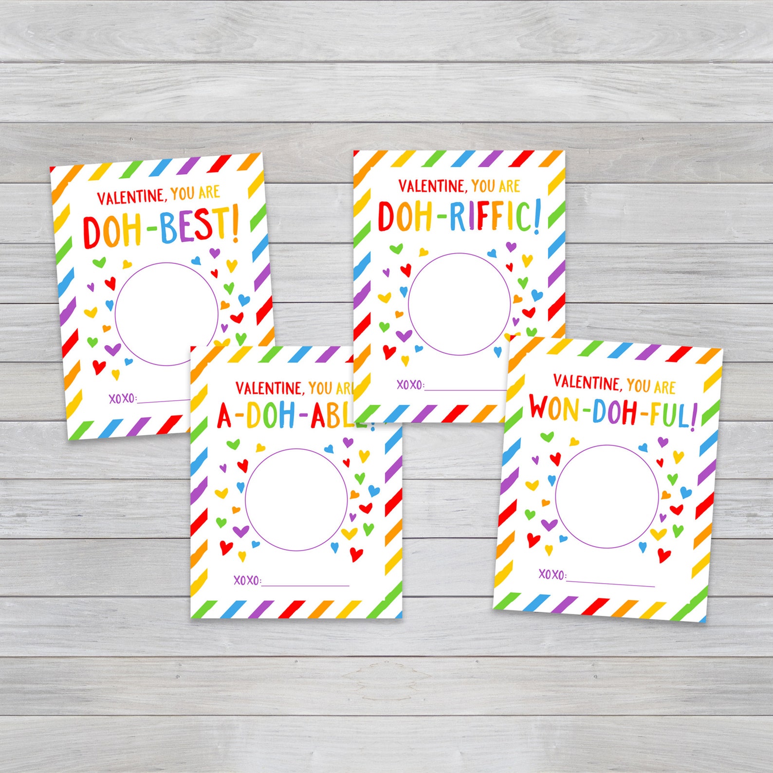 Playdoh Valentines Printable Valentine Cards Non-candy - Etsy