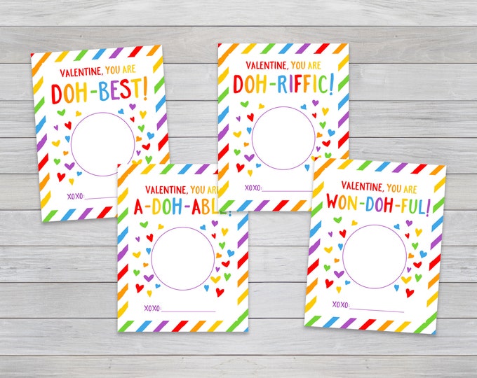 Playdoh Valentines, Printable Valentine Cards, Non-candy Valentine ...