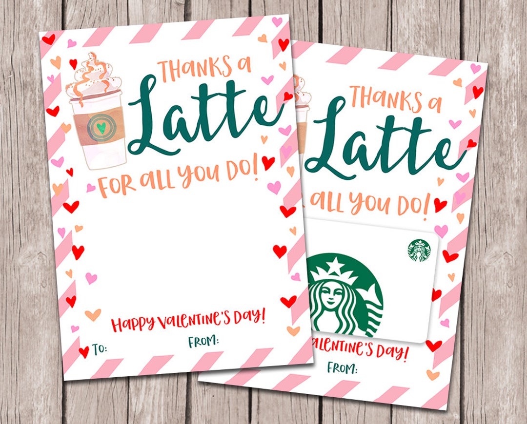 Latte Gift Card Holder - Valentine Gift Card Holder - Teacher Valentine ...