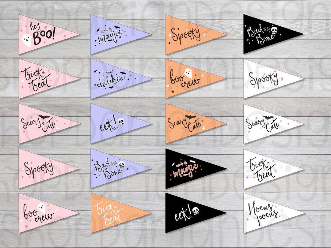 Halloween Pennant Flag Printables, Halloween Flag Printables, Halloween ...