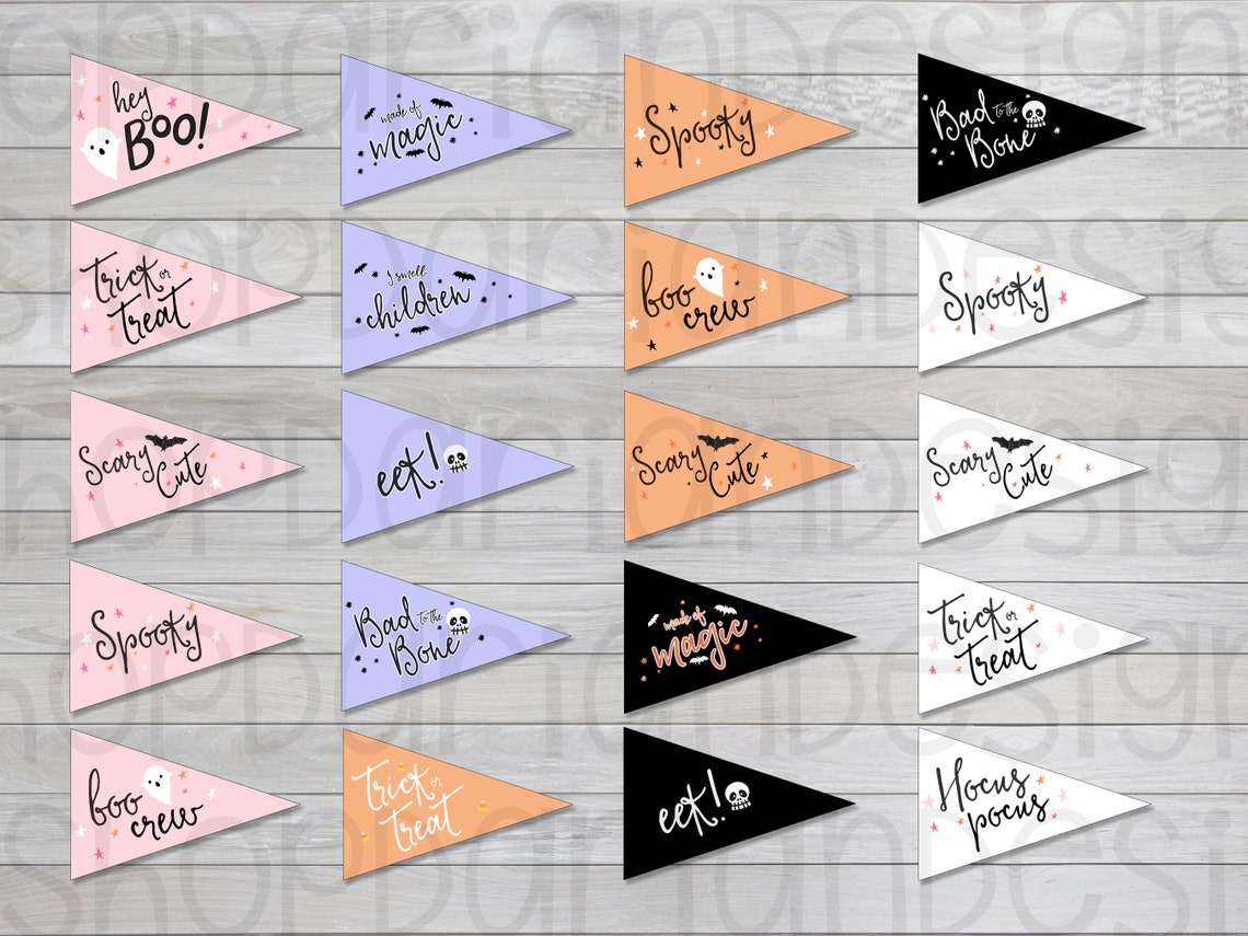 Halloween Pennant Flag Printables, Halloween Flag Printables, Halloween ...