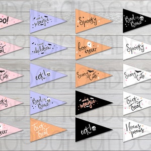 Halloween Pennant Flag Printables, Halloween Flag Printables, Halloween ...
