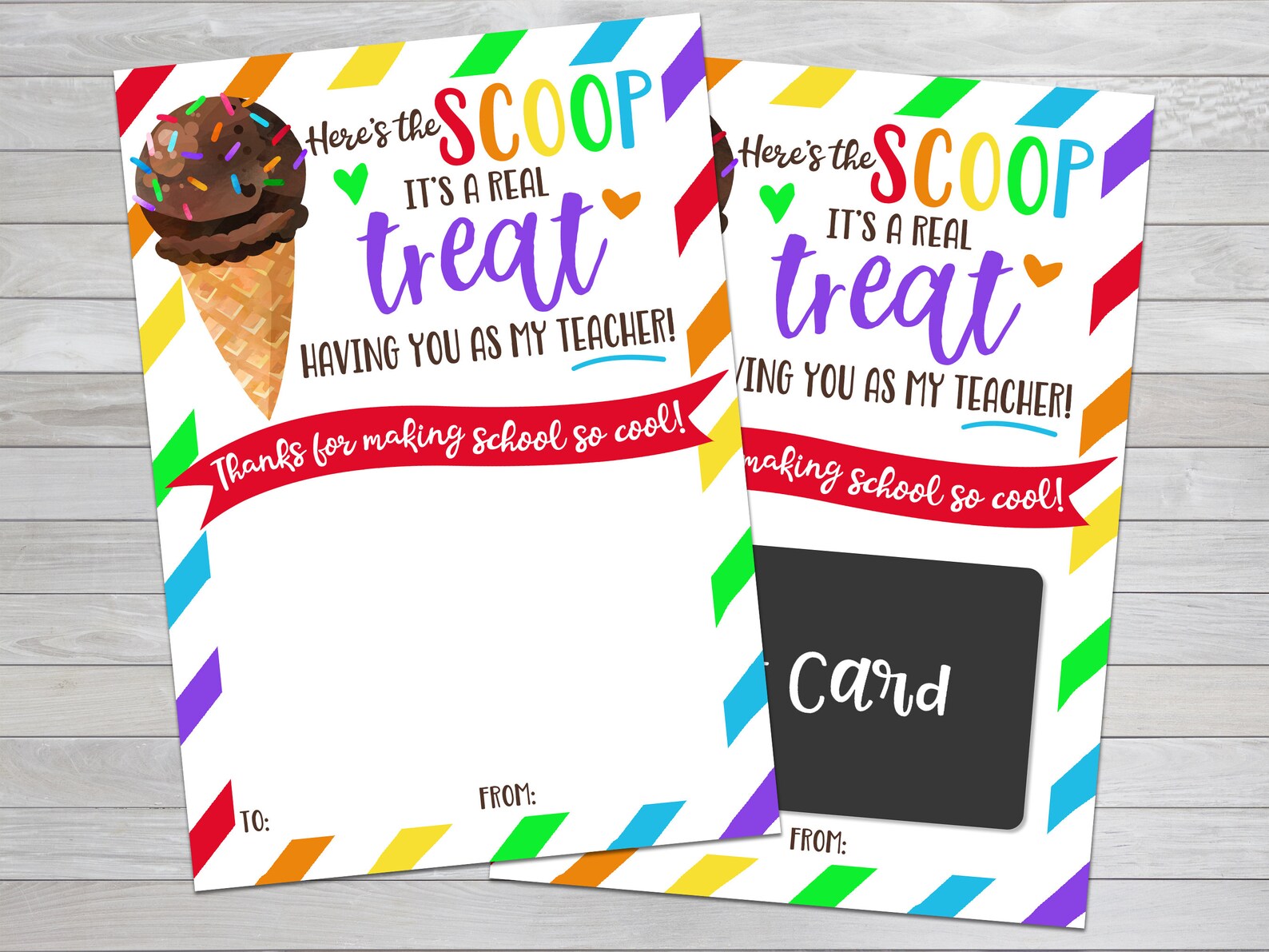 Teacher Gift Card Holder Ice Cream Gift Card Holder - Etsy