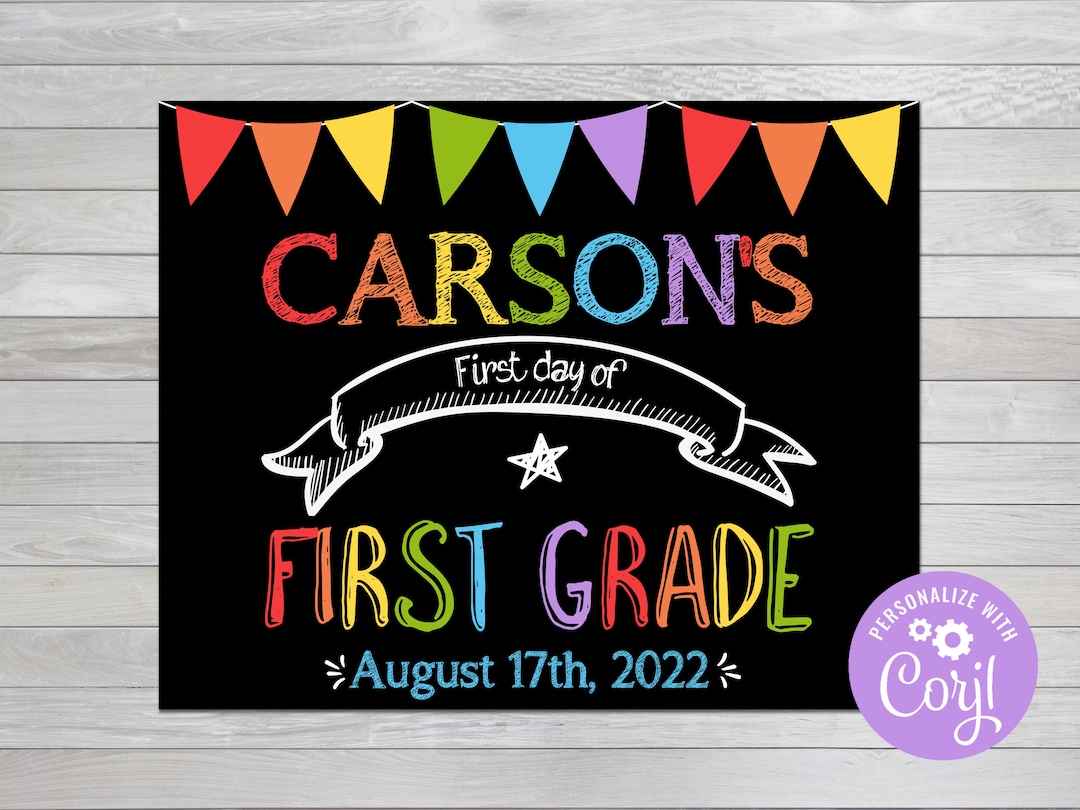 Editable First Day of School Poster - DIGITAL FILE - Printable ...