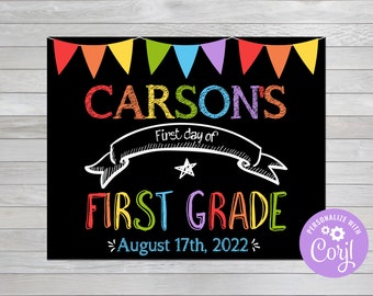 Editable First Day of School Poster DIGITAL FILE Printable Pastel Girls ...