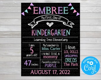 Printable First Day of School Sign Girl First Day of School Sign ...