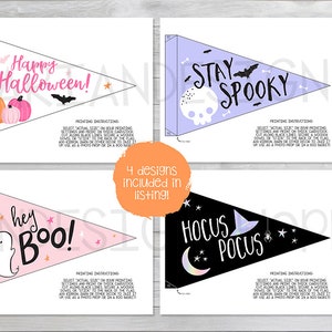 Halloween Pennant Flag, Printable Boo Basket Flags, Halloween Photo ...