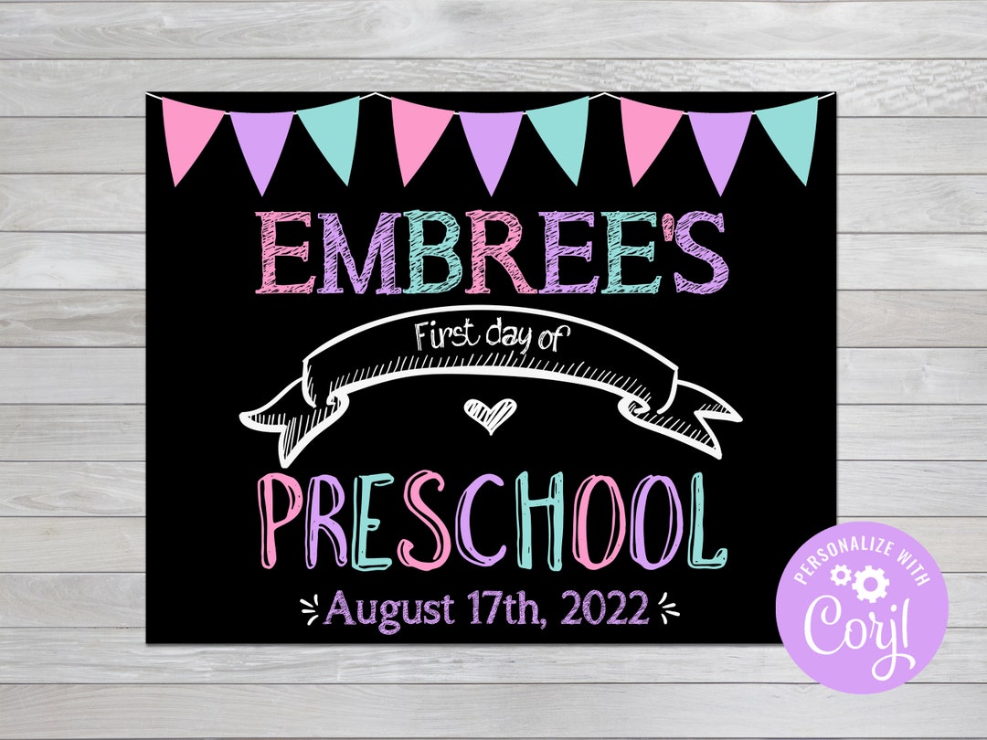 Editable First Day of School Poster - DIGITAL FILE - Printable Pastel ...
