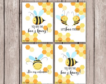 BEE Mine Bumble Bee Valentines Printable Valentine Cards - Etsy