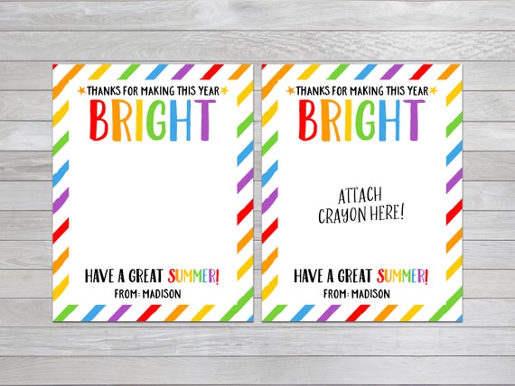 Thank You for Making This Year Bright Tags Colorful Year - Etsy