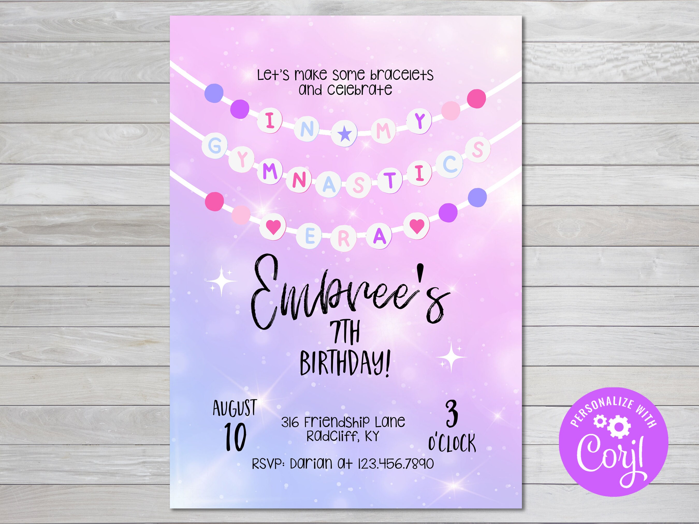 Editable Era Birthday Party Invitation - Template for Girls - Birthday ...