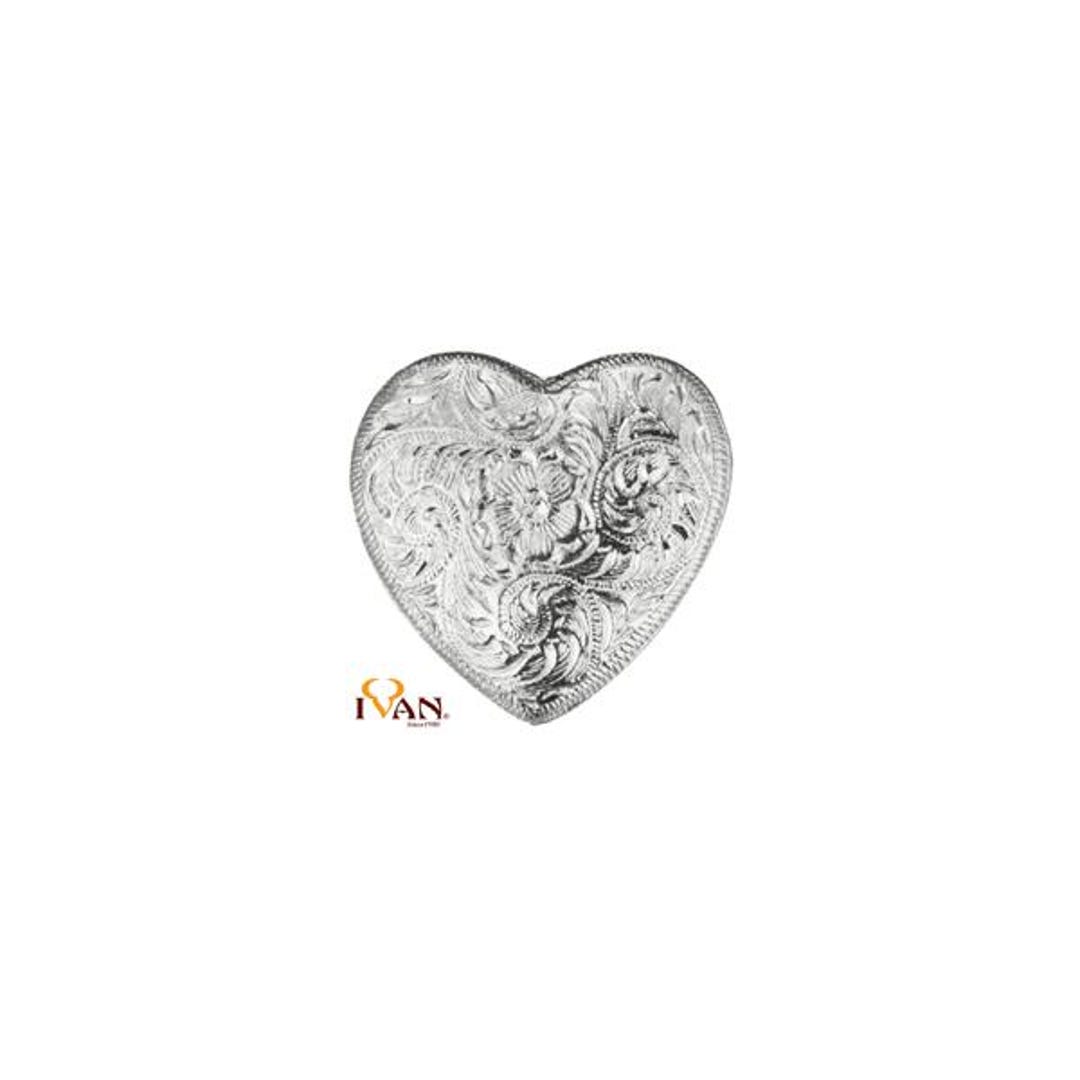 1 1/4" Silver-plated Heart Screw Back Conchos - Etsy