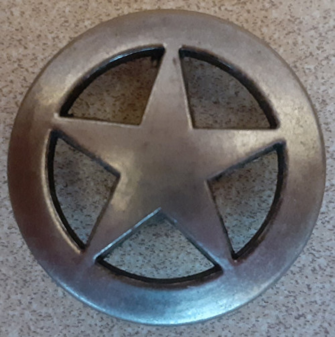 1 1/4 Antique Silver Western Star Concho Screw Back. - Etsy