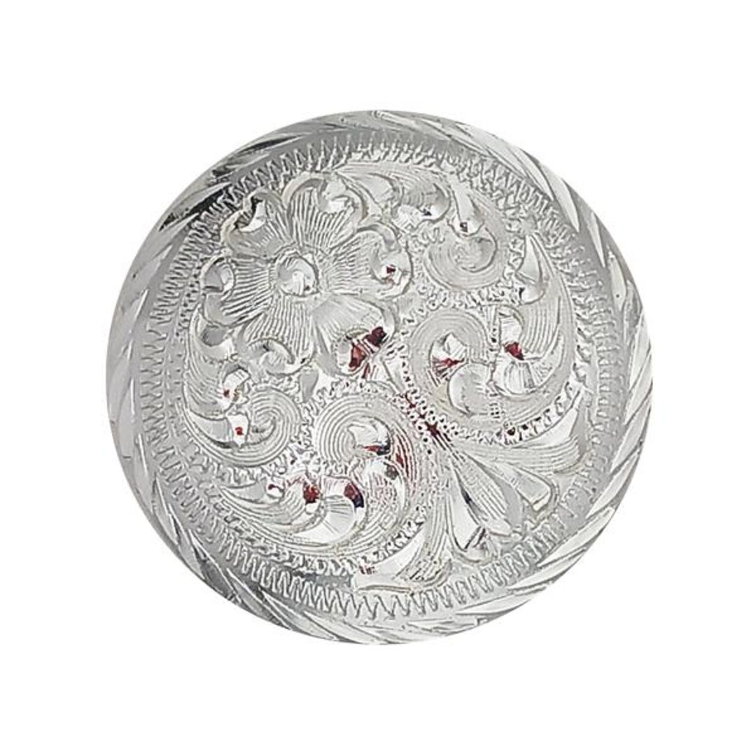 CLOSEOUT SALE Hand Engraved Silver Plated Saddle Conchos. Sizes: 5/8 ...