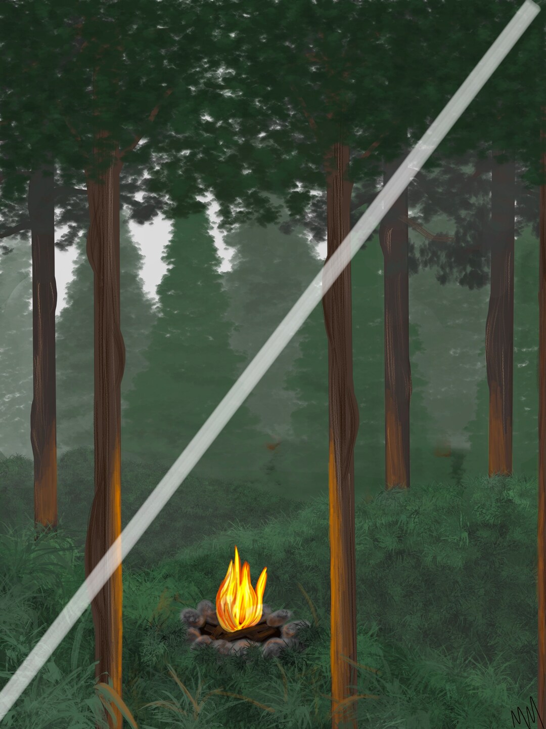 Campfire Print - Etsy