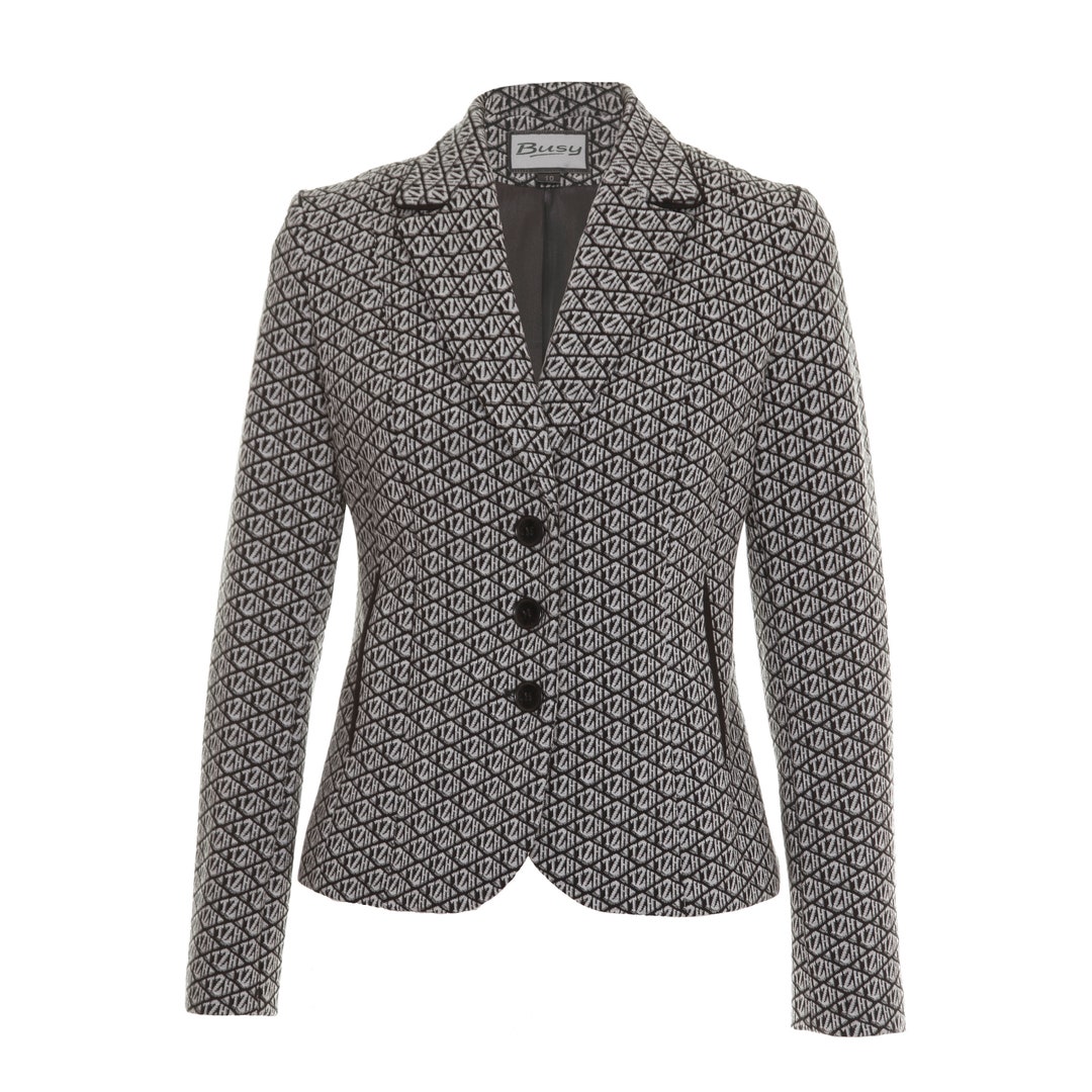 Busy Womens Grey and Black Textured Jacket - Etsy