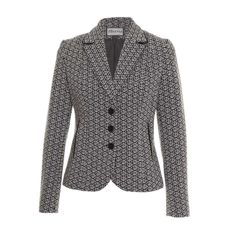 Busy Womens Grey and Black Textured Jacket - Etsy