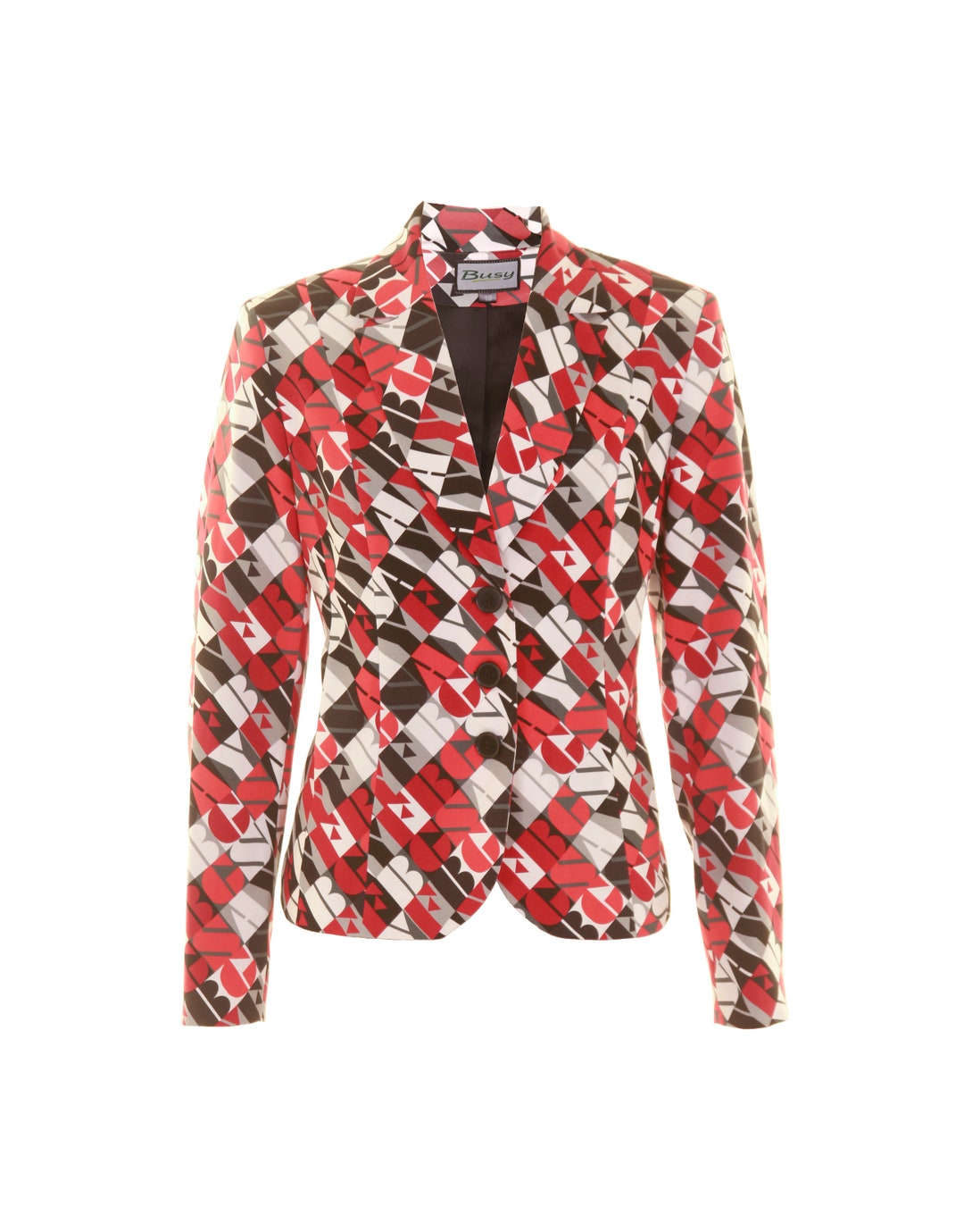 Busy Womens Red and Black Pattern Summer Jacket - Etsy