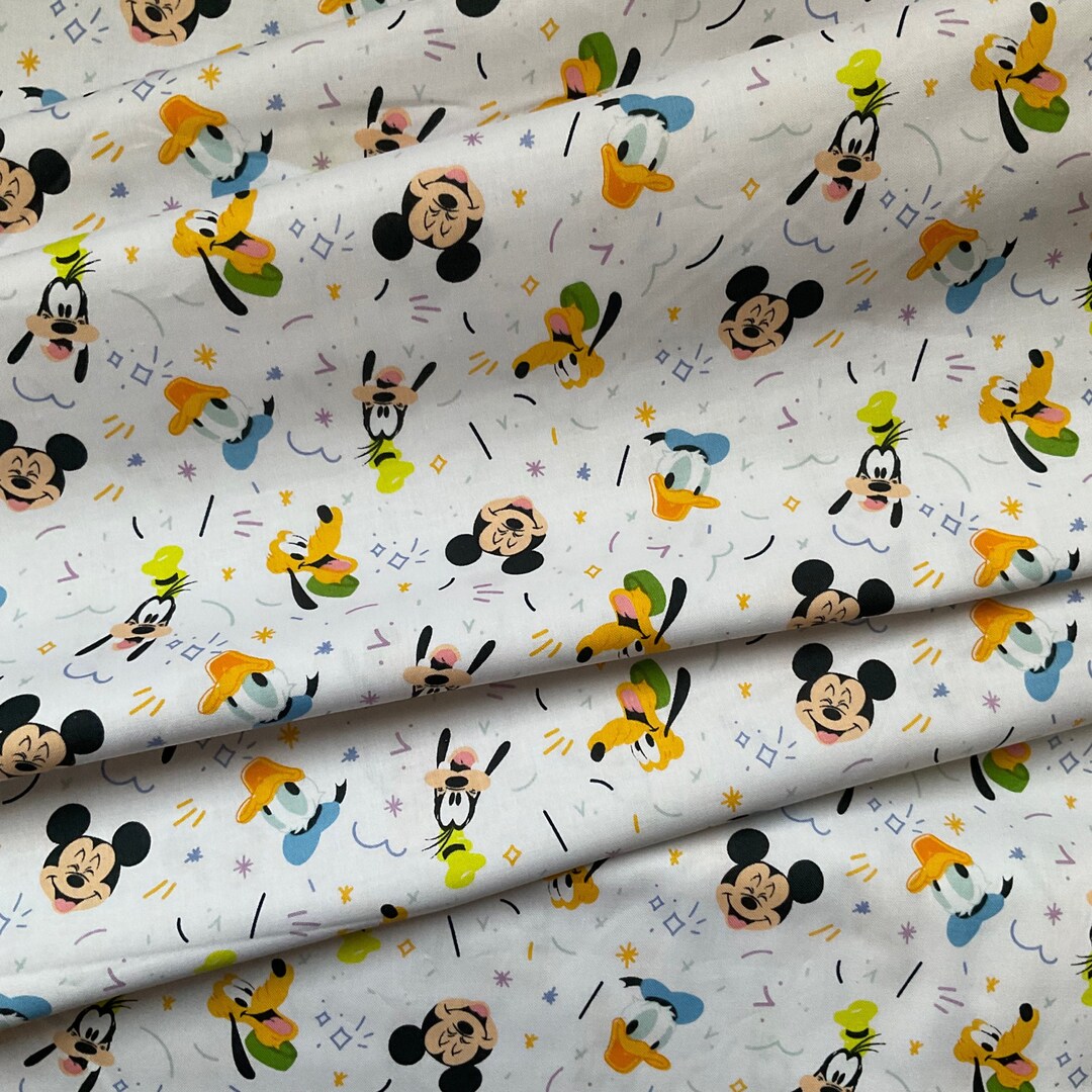 Fabric / Disney / Mickey Mouse / Play All Day / White / Disney and ...