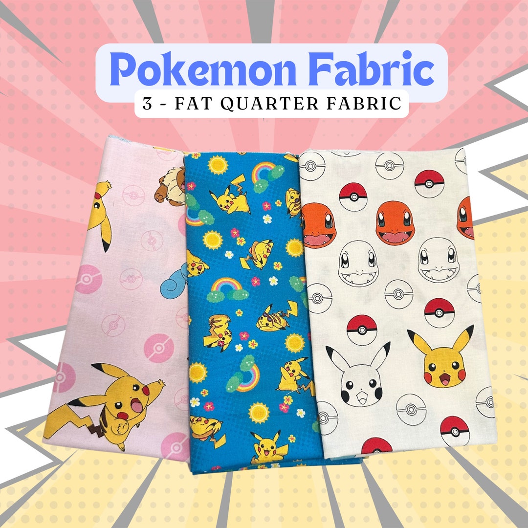 Pokémon / Fat-quarter / Set of 3 / Perfect for Quilting, Sewing, and ...