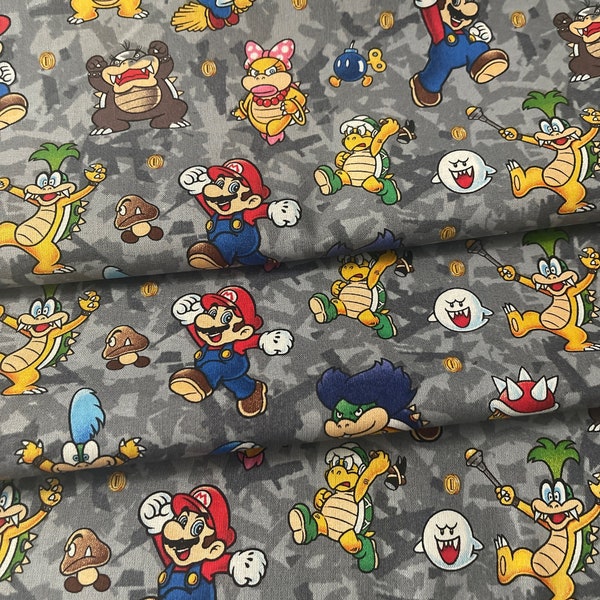 Super Mario Fabric by the Yard - Etsy