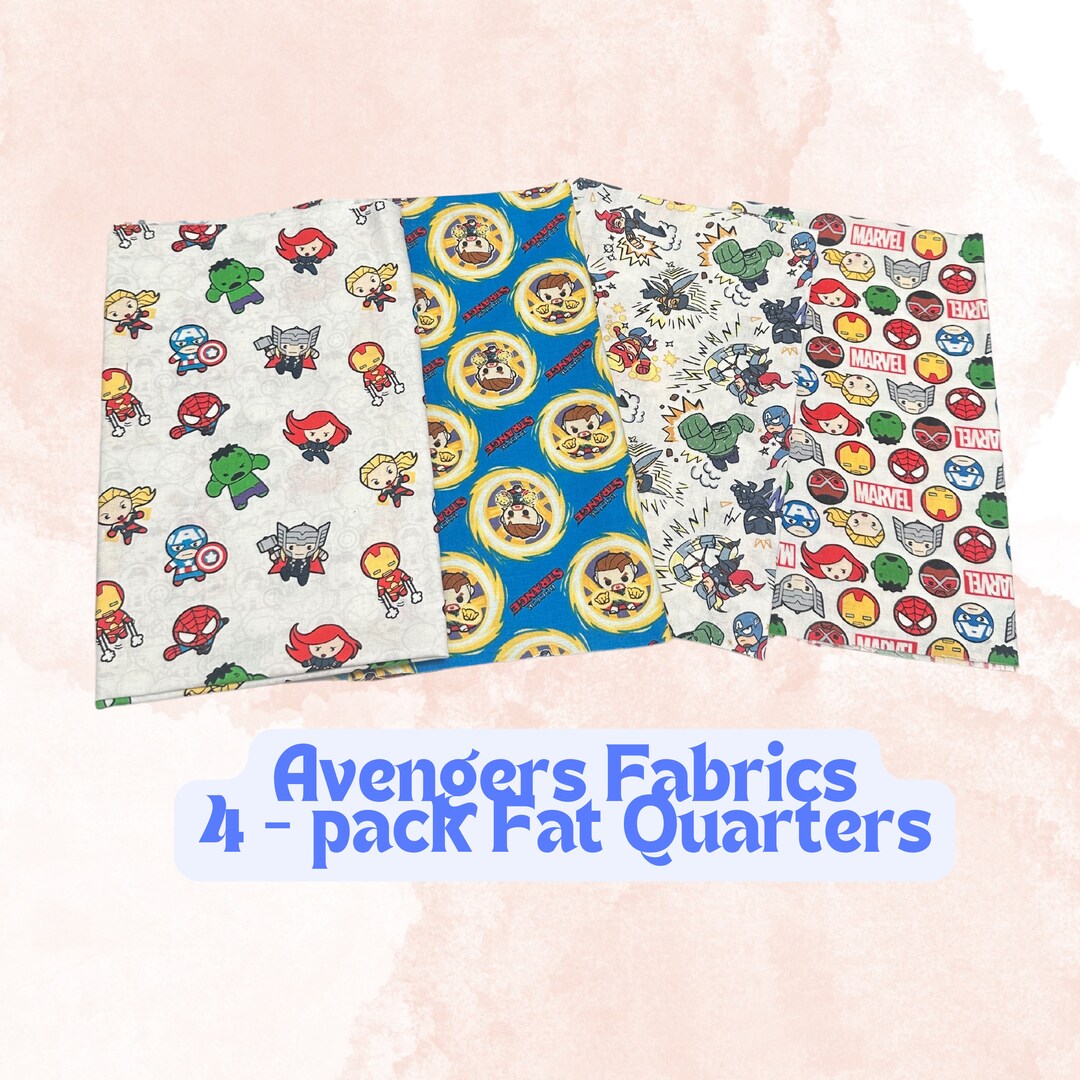 Avengers / Marvel / Fabric / 4-pack Fat Quarters/ Quilting Cotton ...