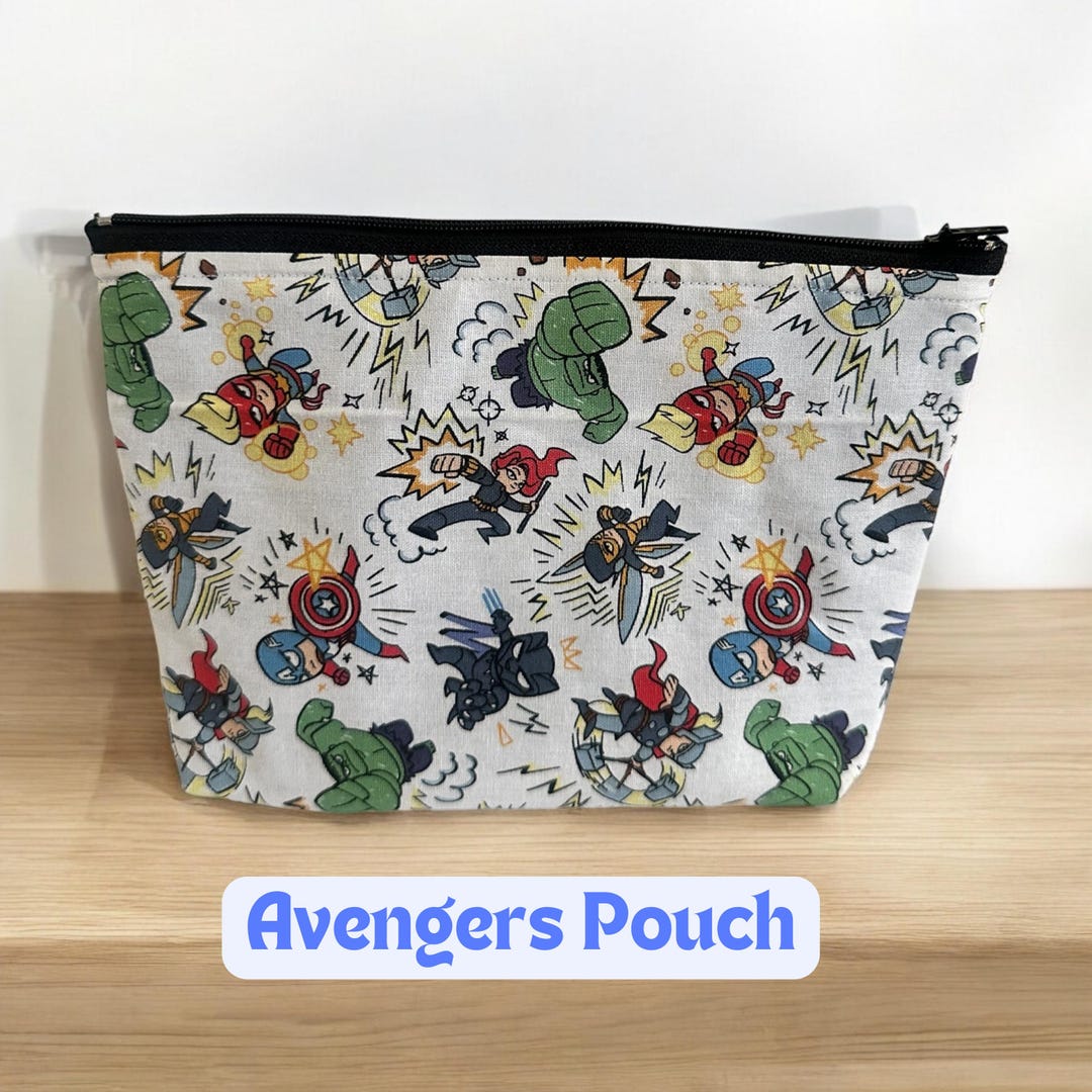 Handmade Avengers Pouch Superhero Zipper Bag for All Ages - Etsy