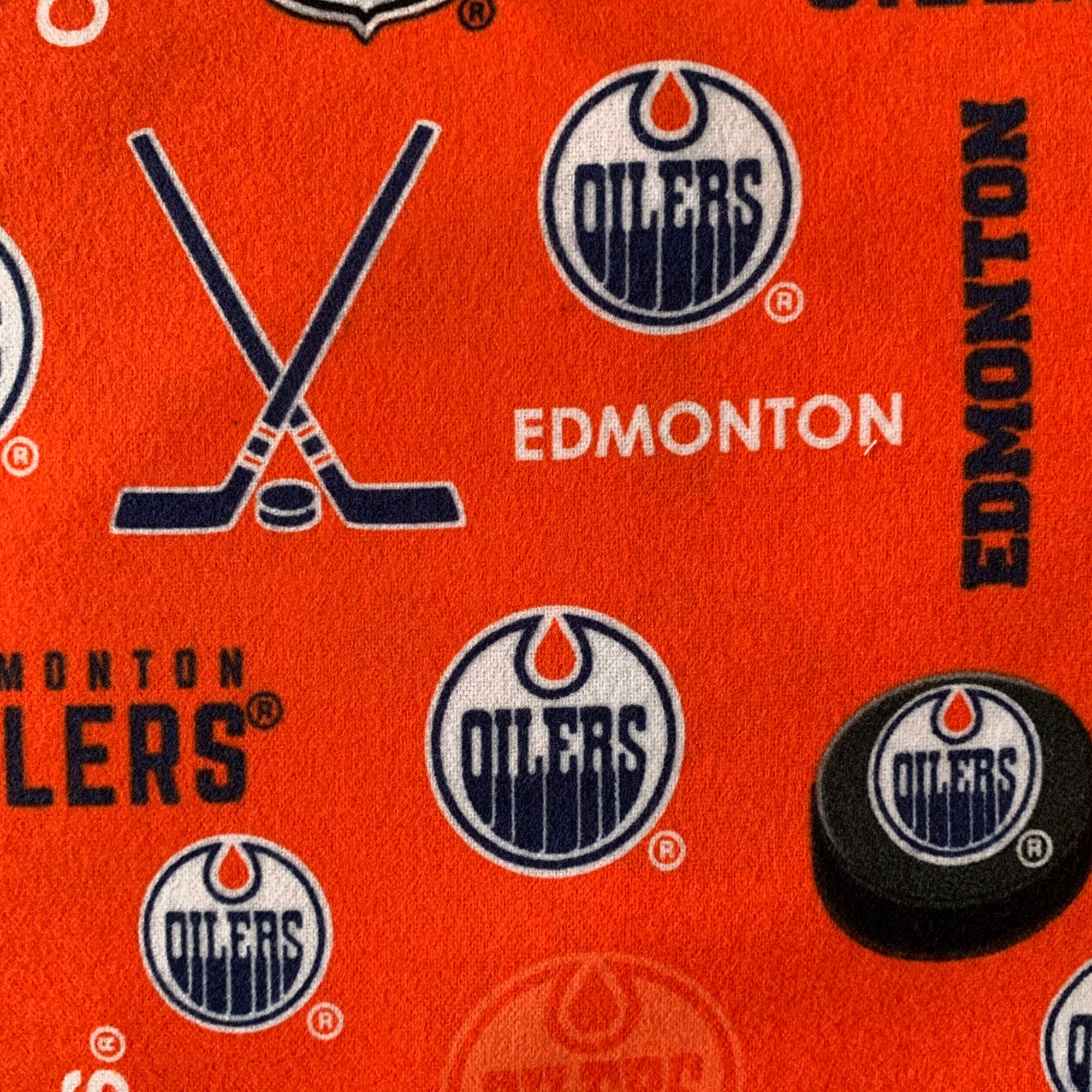 NHL Fabric Flanellete Cotton Edmonton Oilers Fabric Toronto - Etsy Canada