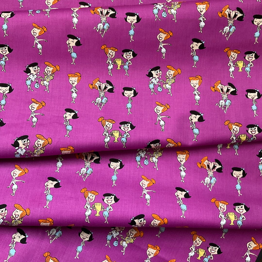 Fabric / Jetsons / Flintstones / Wilma and Betty / Purple / Licensed ...