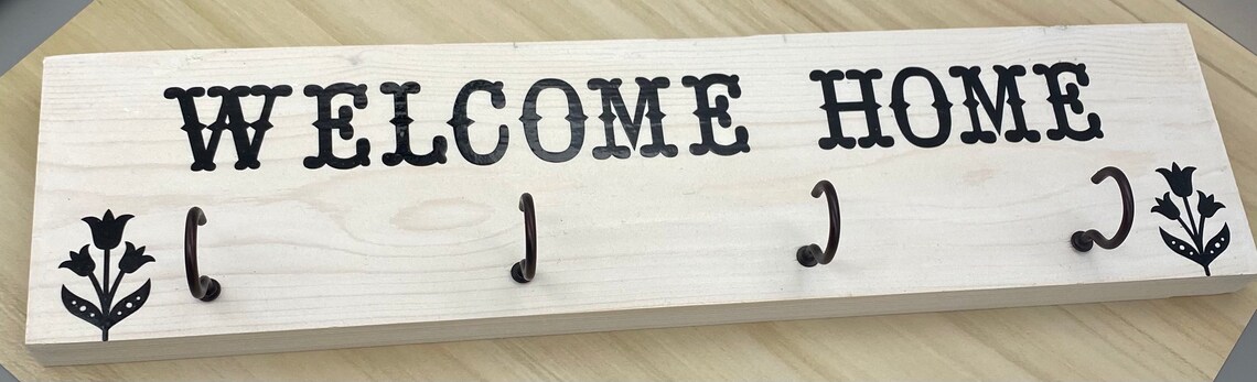 Welcome Home Key Holder Sign | Etsy