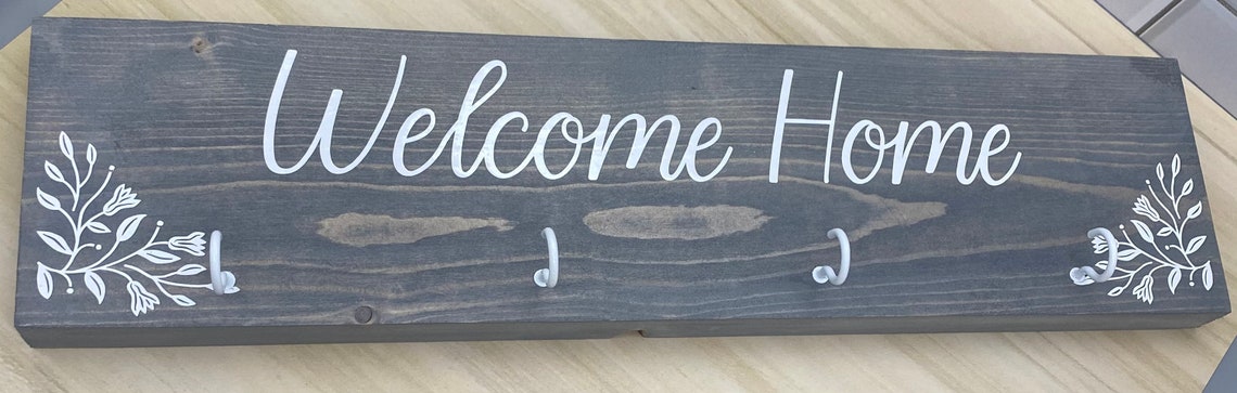 Welcome Home Key Holder Sign | Etsy