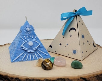 Pyramid Candle With Crystals Inside - Etsy