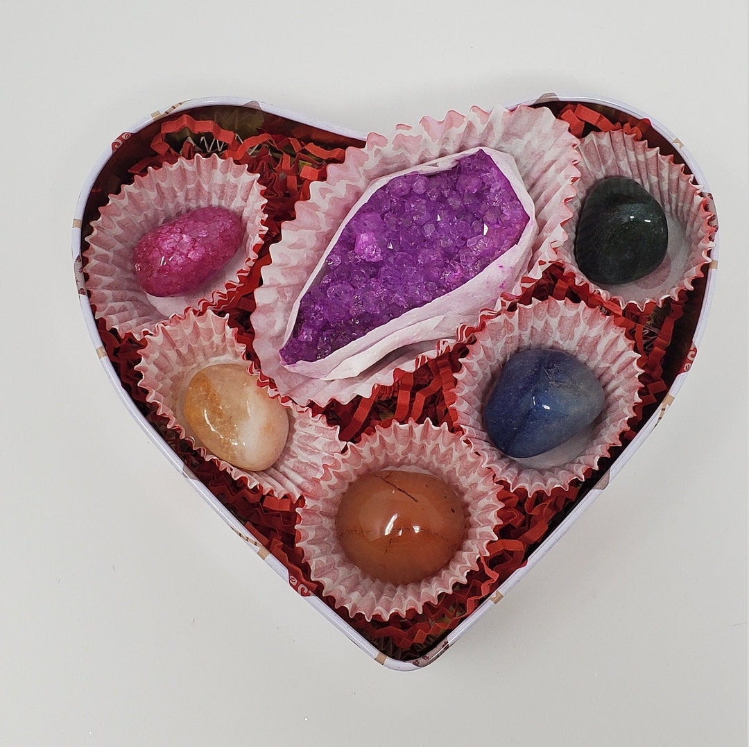Crystal Chocolate Box Heart Shaped Box of Crystals Chakra - Etsy