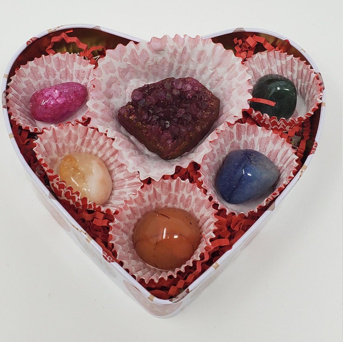 Crystal Chocolate Box Heart shaped box of crystals chakra | Etsy