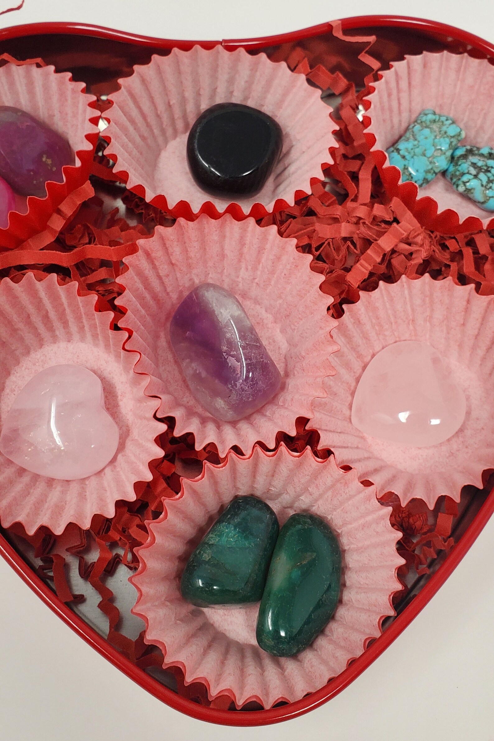 Heart Shaped Box of Crystals, Box of Crystals, Crystal Chocolate Box ...