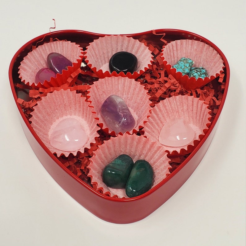 Heart Shaped Box of Crystals, Box of Crystals, Crystal Chocolate Box ...