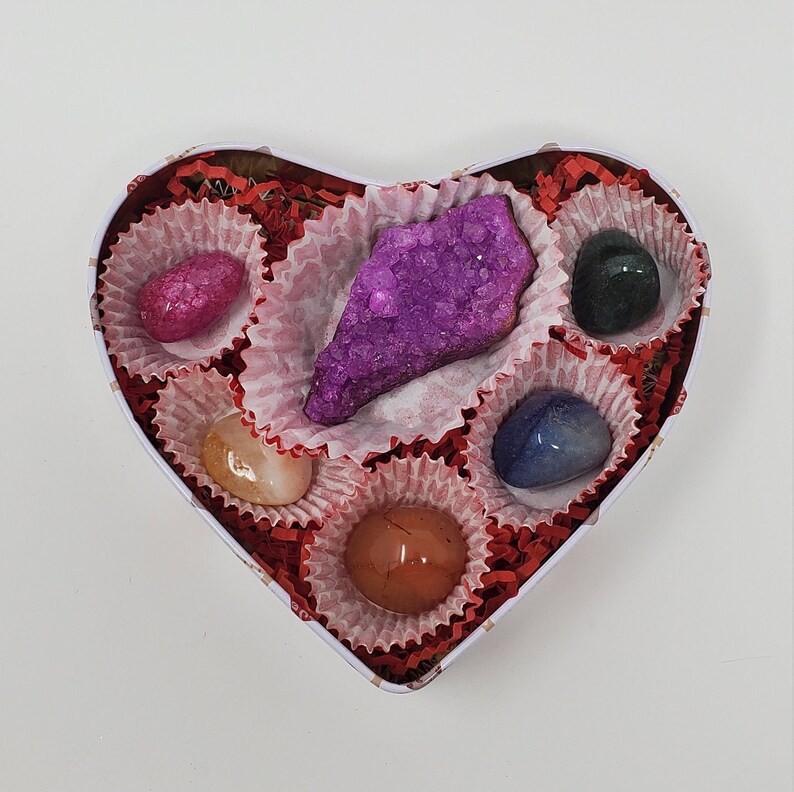 Crystal Chocolate Box Heart Shaped Box of Crystals Chakra - Etsy