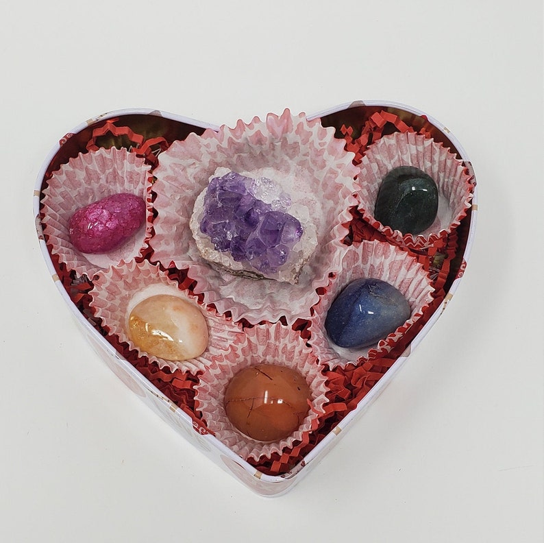 Crystal Chocolate Box Heart Shaped Box of Crystals Chakra - Etsy