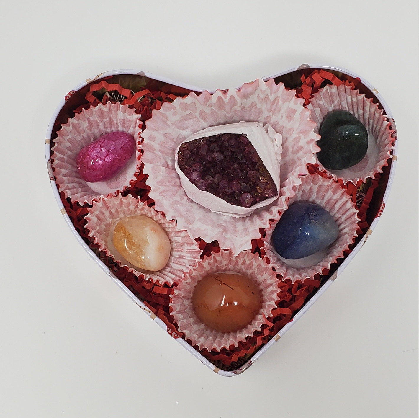 Crystal Chocolate Box Heart shaped box of crystals chakra | Etsy