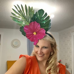 Summer Festival Headpiece, Flower Crown With Hibiscus Flowers for ...