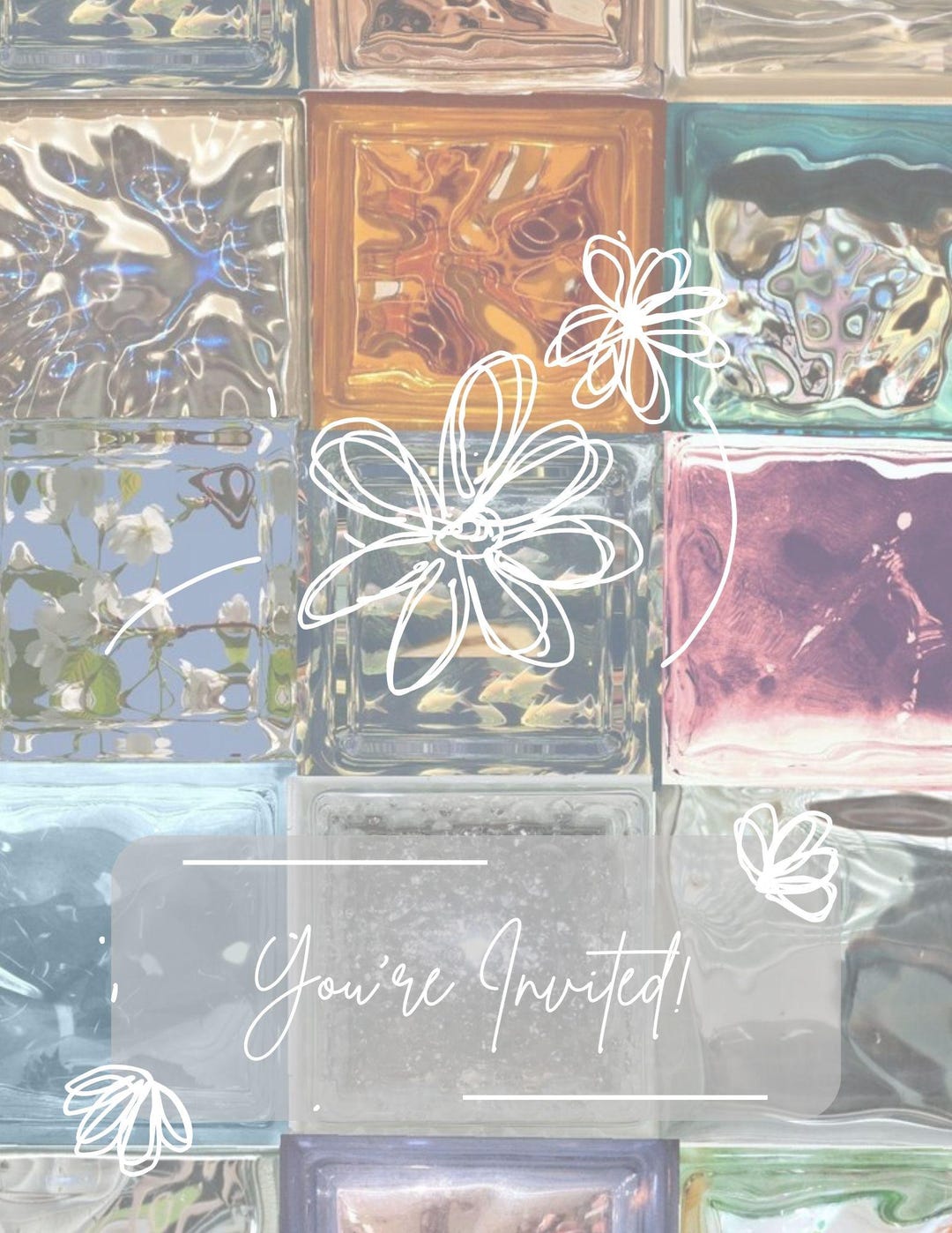 5 Jelly Floral Aesthetic Invitation Event Card Templates / Easily ...