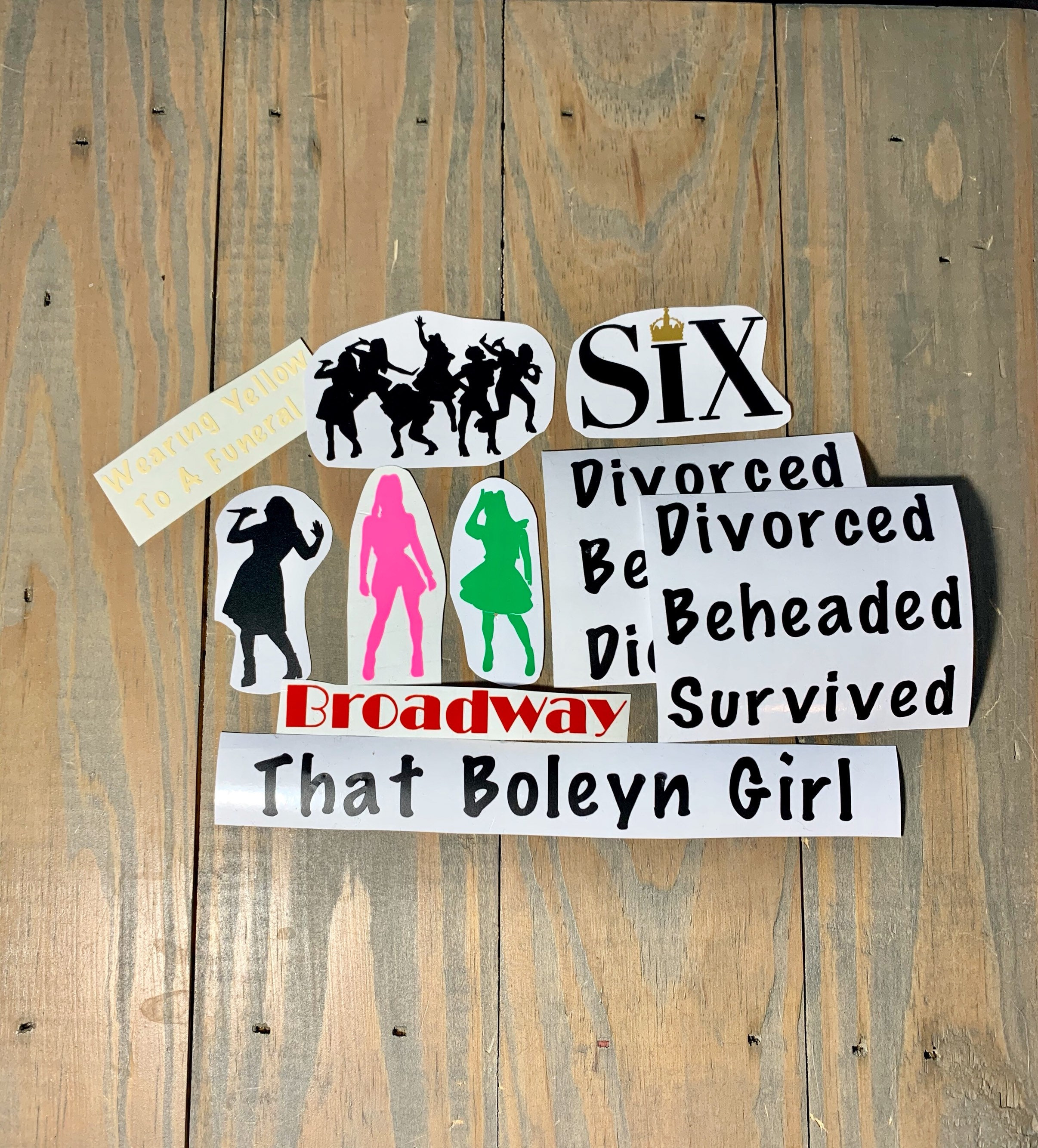 Pack of 10 Six the Musical Broadway Inspired Vinyl Decal - Etsy