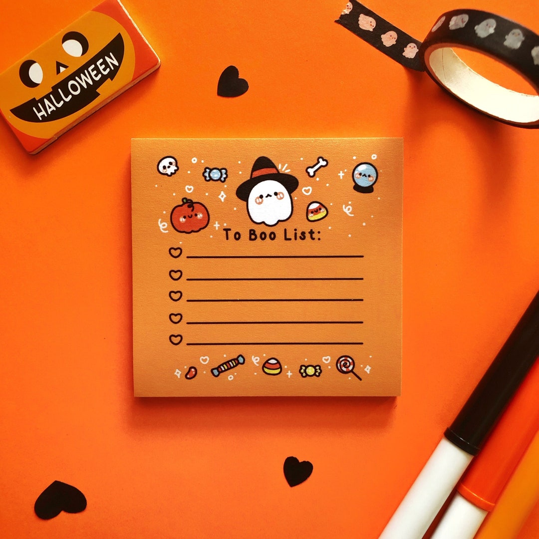 Spooky-cute Ghost Sticky Notes Adorable to Boo List Memo Pad Kawaii ...