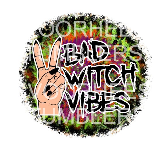 Bad Witch Vibes Peace Sign Fingers Halloween Spooky Horror Png - Etsy