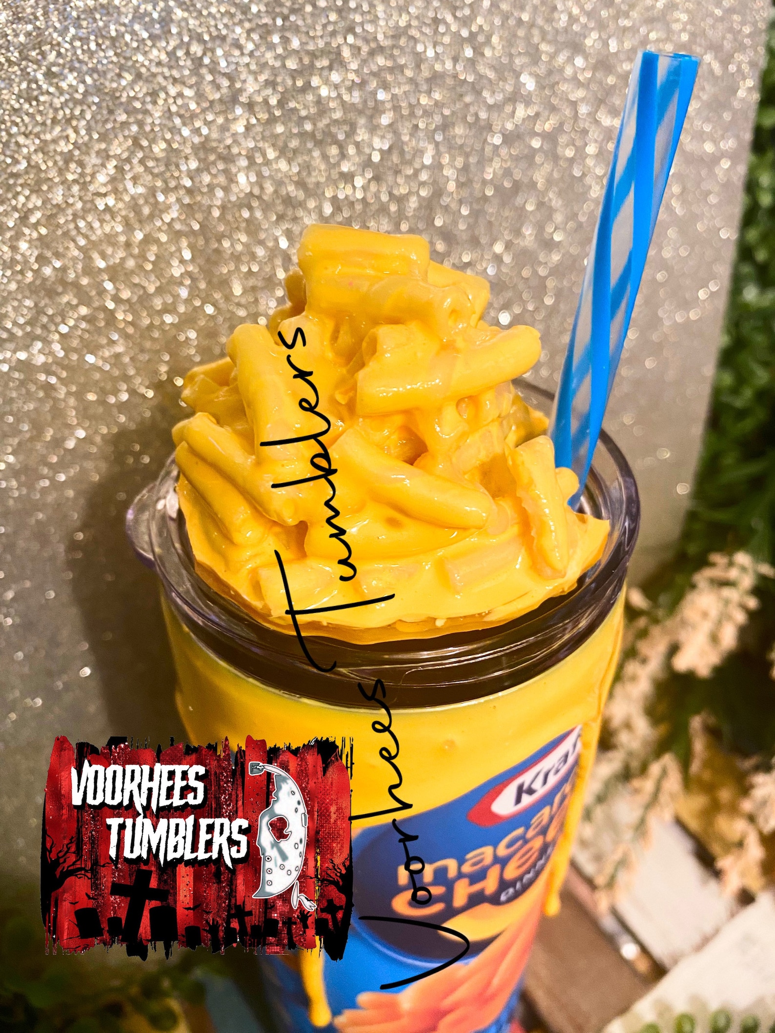 20oz Straight Skinny Mac and Cheese Tumbler Metal Macaroni and Cheese ...