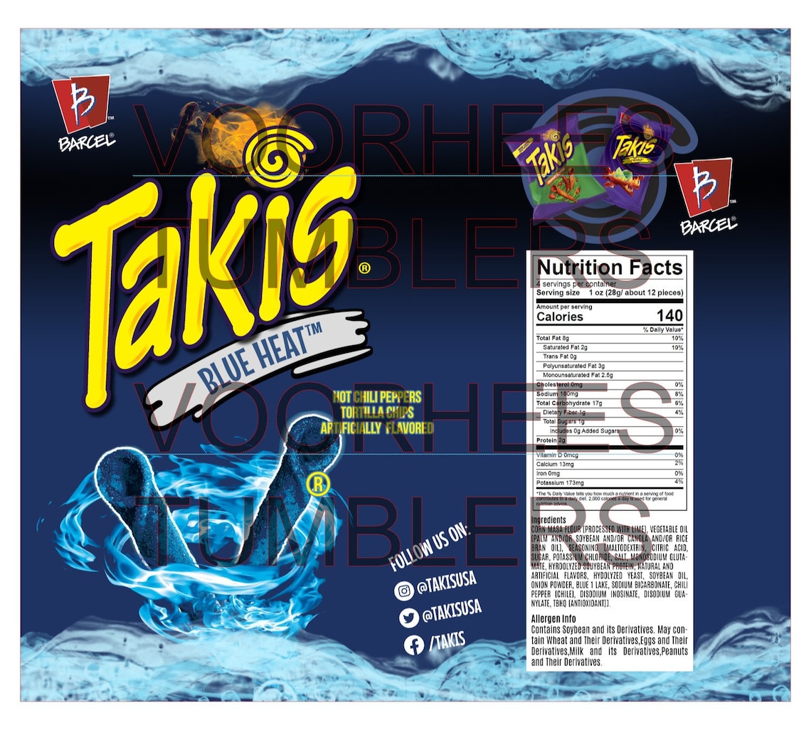 Blue Takis Tumbler Wrap Chip Tumbler Wrap Food Tumbler Wrap 20oz ...